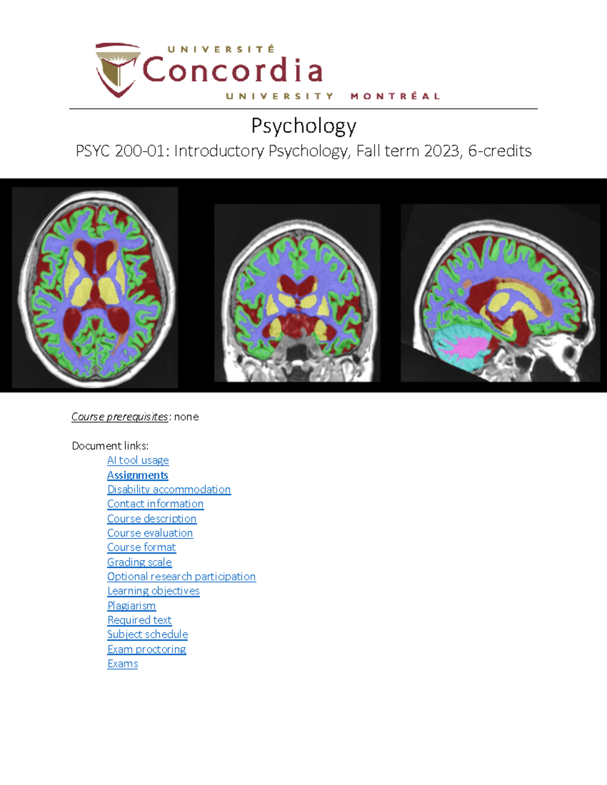 PSYC200 Syllabus Fall - Psychology PSYC 200-01: Introductory Psychology ...