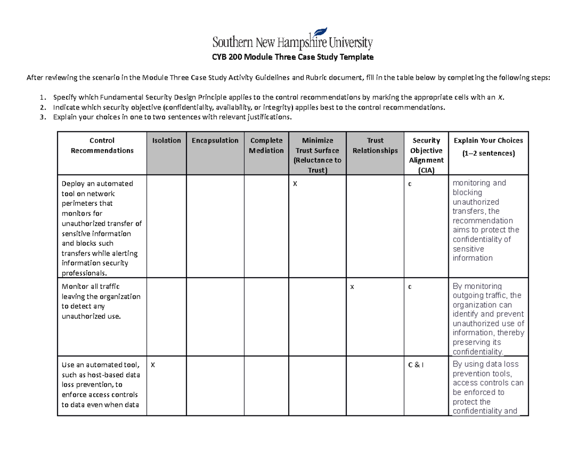 CYB 200 Module Three Case Study Template - CYB 200 Module Three Case ...