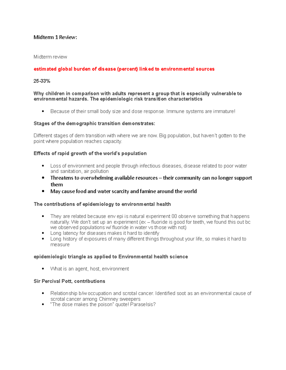 Midterm 1 Review - Midterm 1 Review: Midterm review estimated global ...