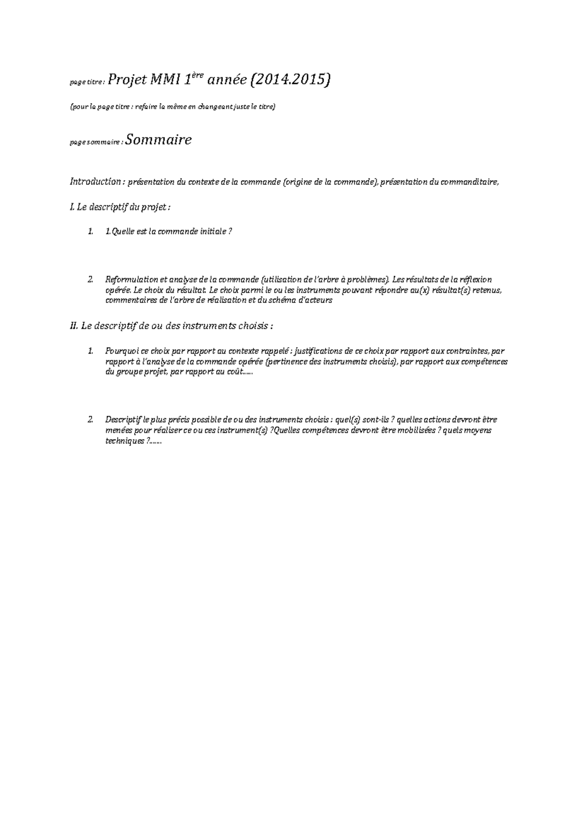 Introduction : présentation du contexte de la commande (origine de la ...