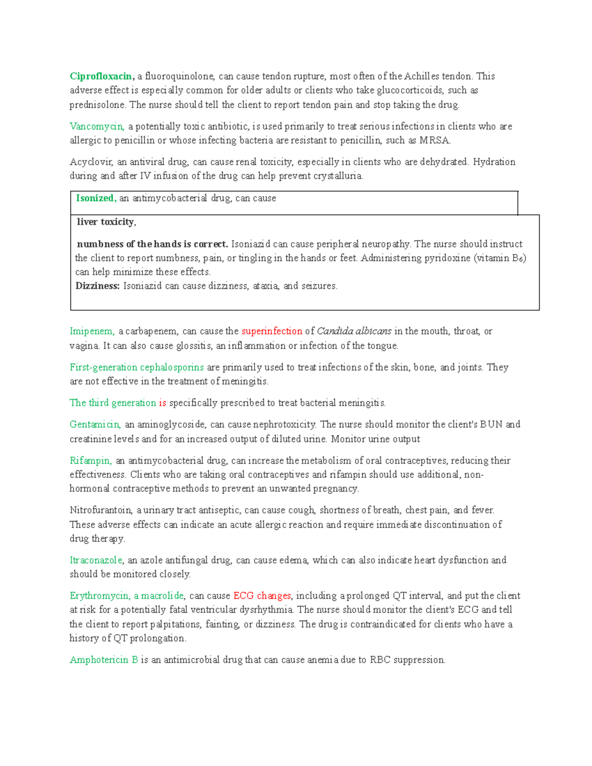 Pharm ATI - exam 2 - Ciprofloxacin, a fluoroquinolone, can cause tendon ...
