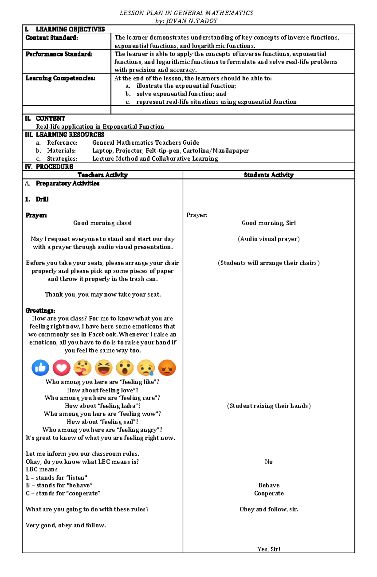 exponential DEMO General Mathematics - 𝑏𝑦: 𝐽𝑂𝑉𝐴𝑁 𝑁. 𝑇𝐴𝐷𝑂𝑌 I. LEARNING ...