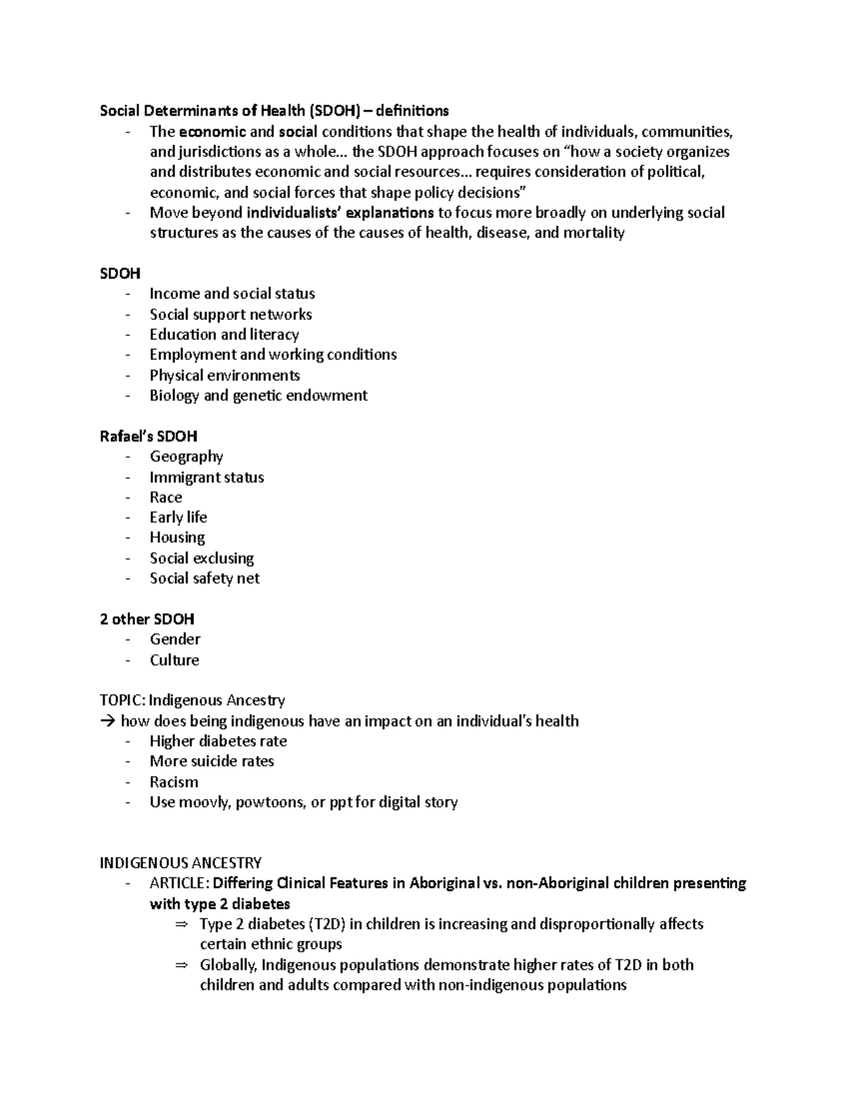 Social Determinants of Health - .. the SDOH approach focuses on “how a ...