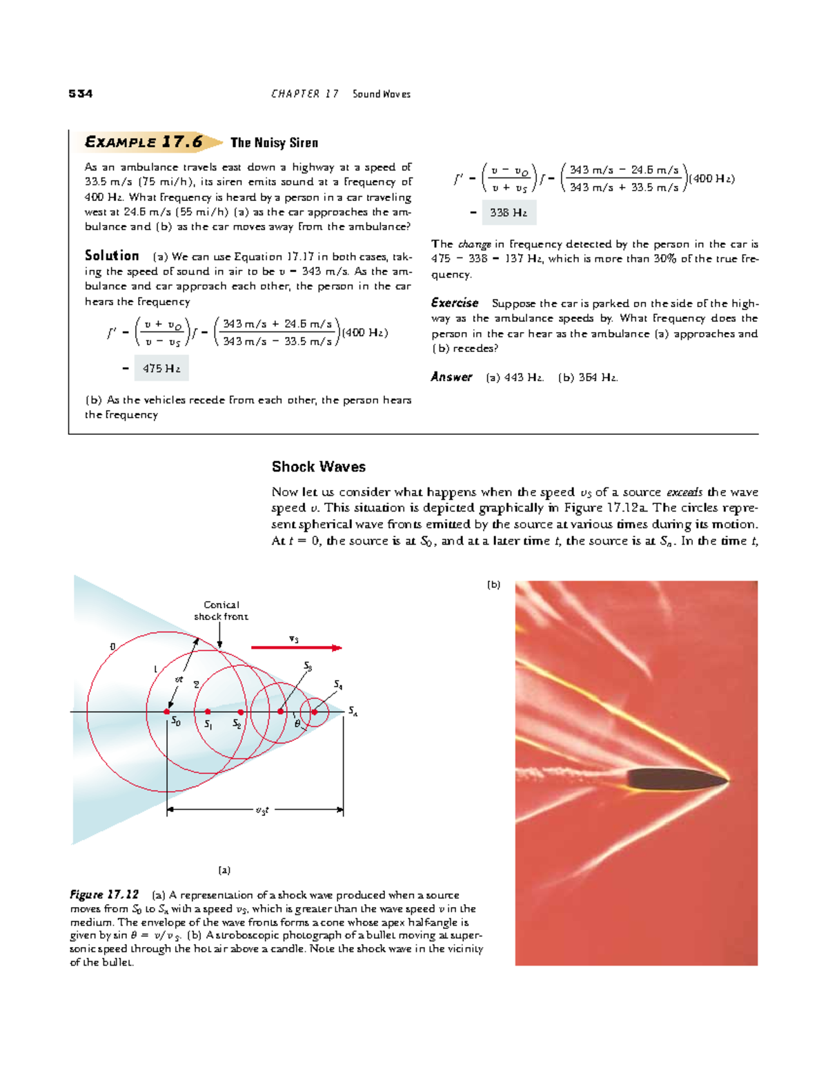 Fundamentals of Physics -28 - 534 C H A P T E R 1 7 Sound Waves Shock Waves Now let us consider ...