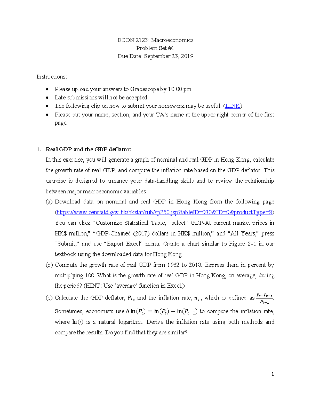 PSet1 - Problemsets - Warning: TT: undefined function: 32 1 ECON 2123: Macroeconomics Problem ...