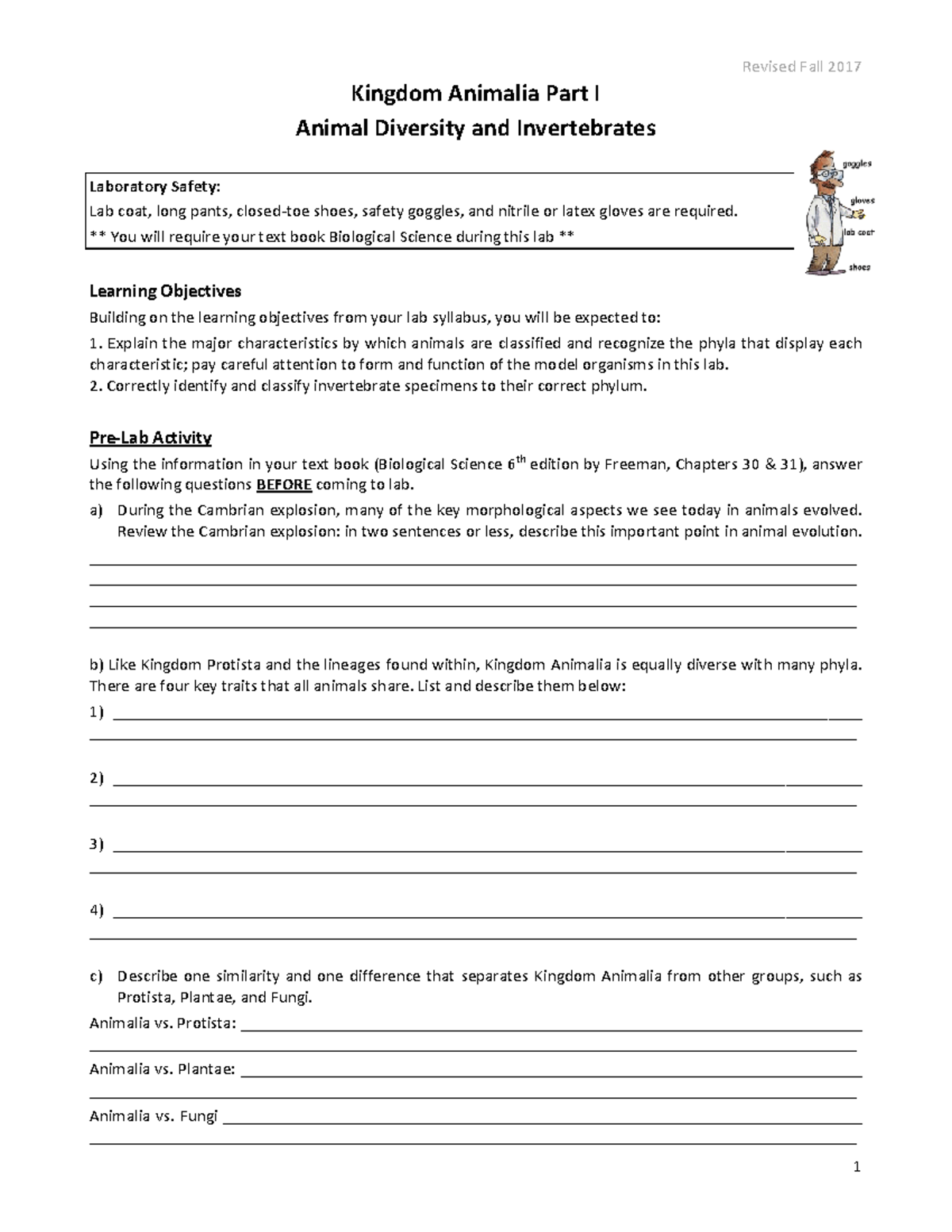 8 kingdom-animalia-part1-f17 - Kingdom Animalia Part I Animal Diversity ...