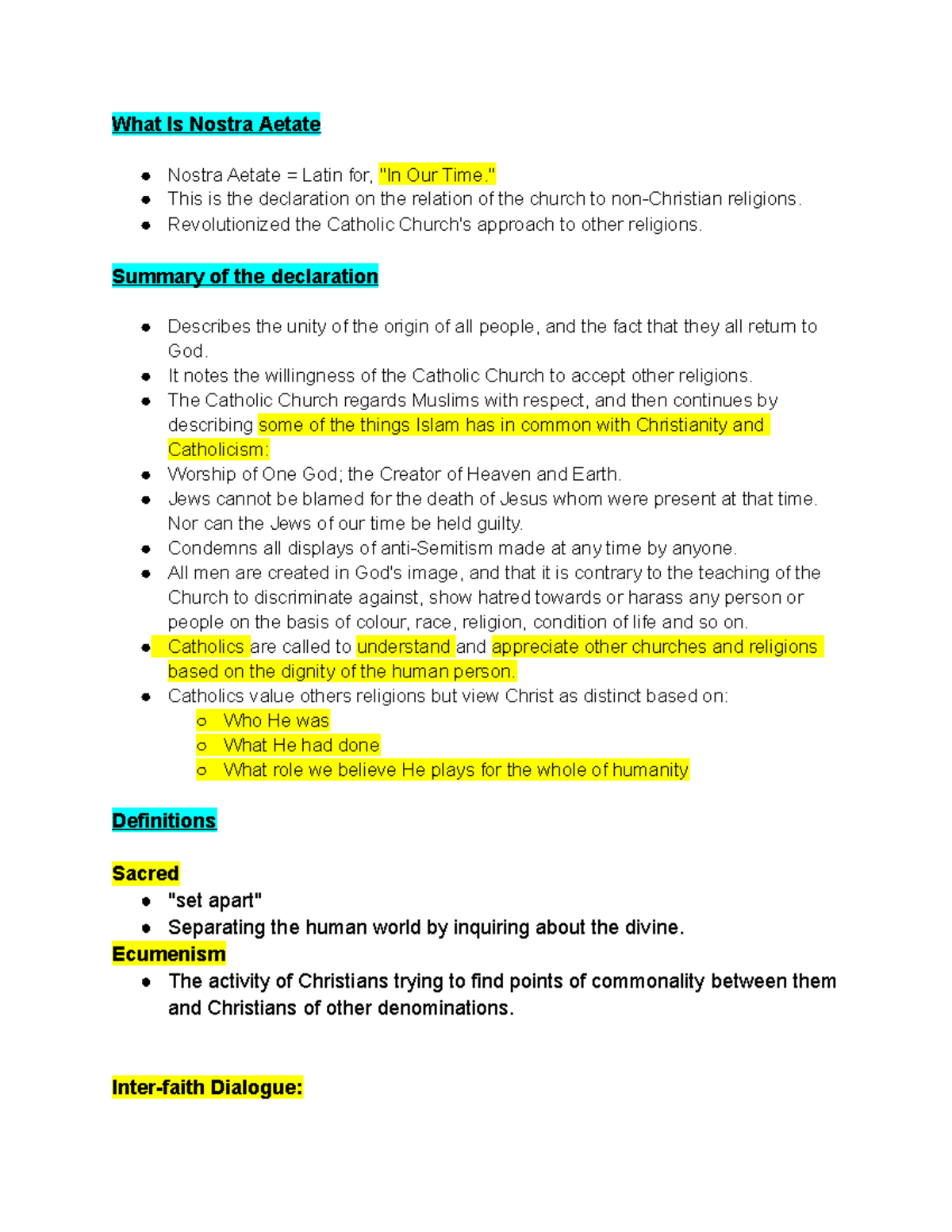 Nostra Aetate poem - What Is Nostra Aetate Nostra Aetate = Latin for ...