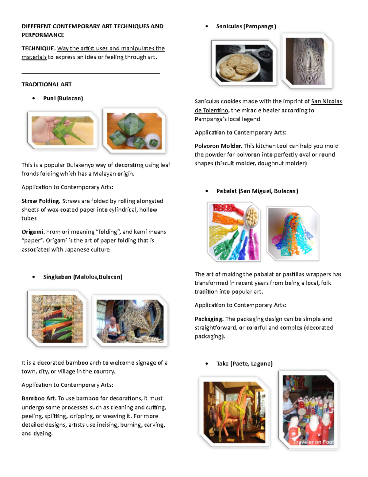 Reviewer sa cpar - sda - DIFFERENT CONTEMPORARY ART TECHNIQUES AND ...