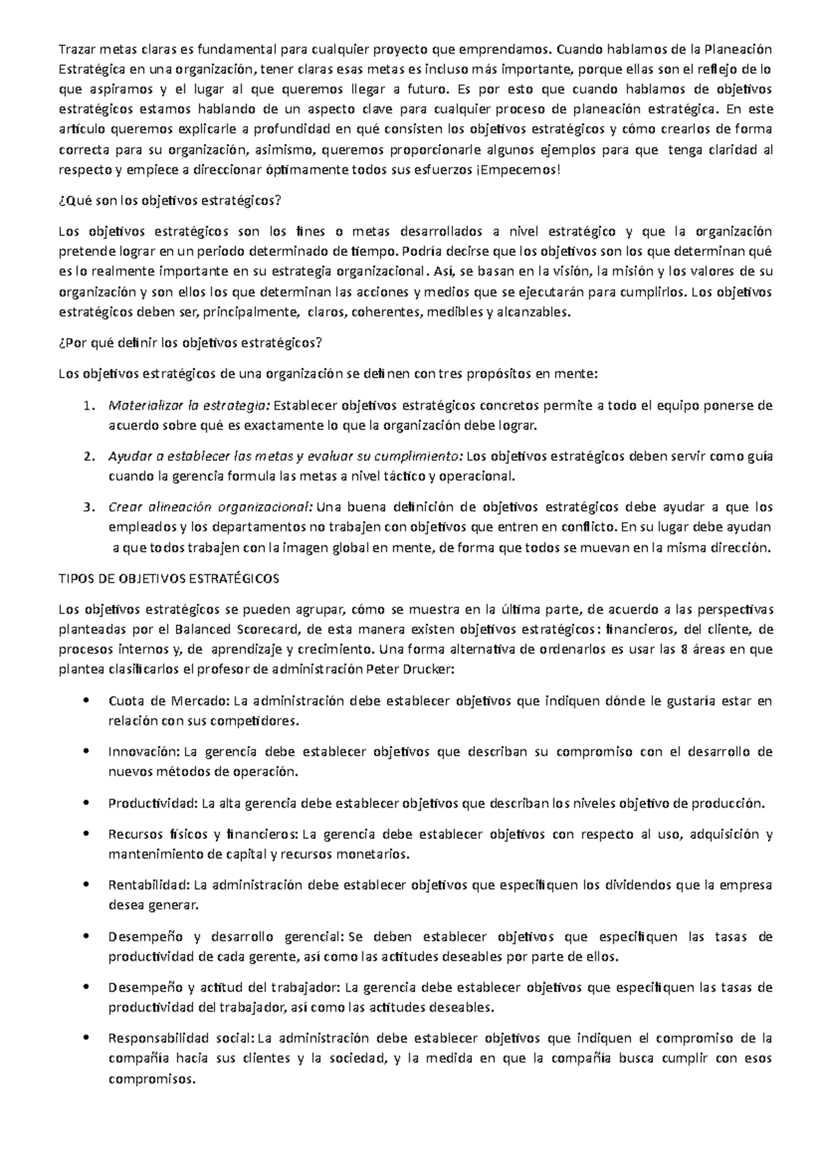 Objetivos estrategicos - Trazar metas claras es fundamental para ...