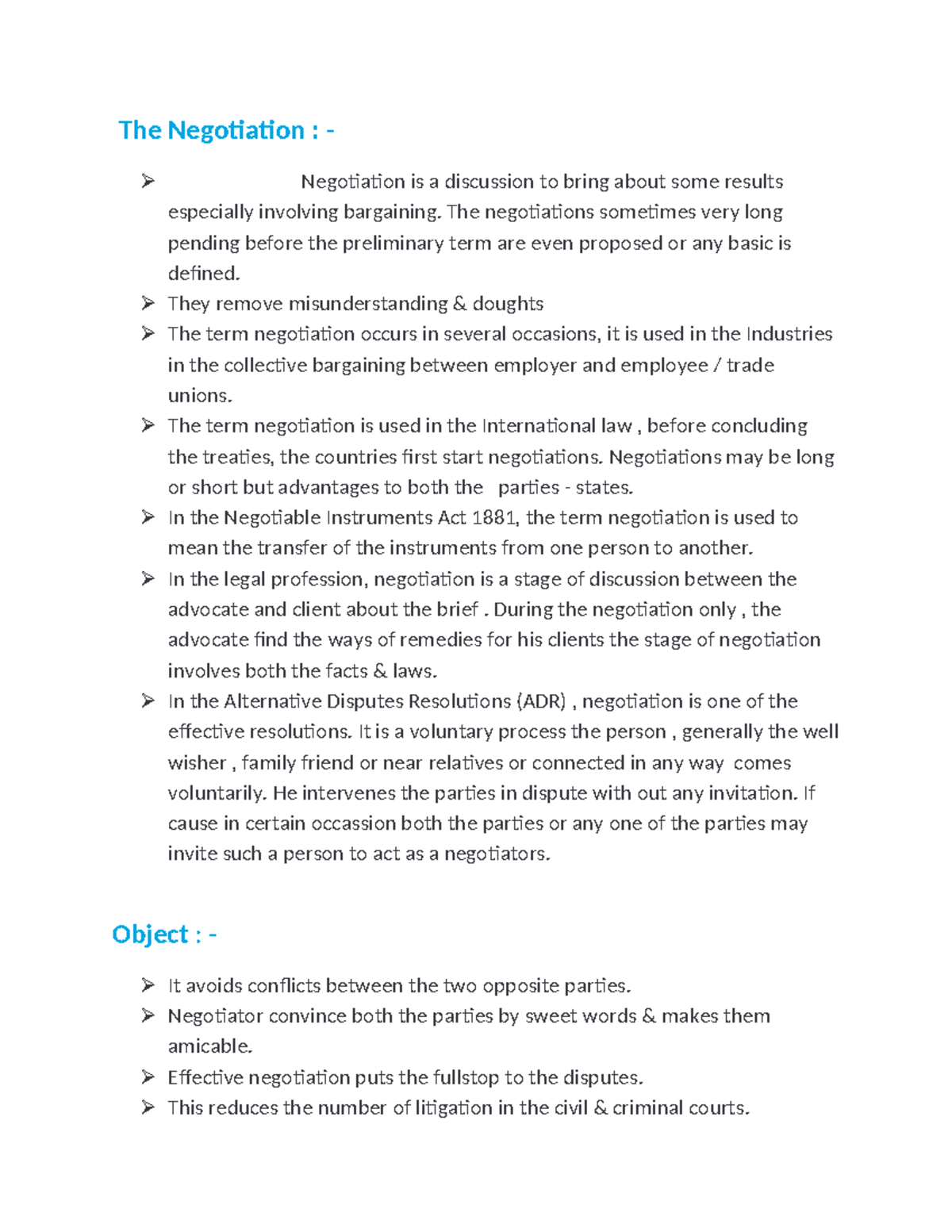 The Negotiation ADR-WPS Office - The Negotiation : - Negotiation is a ...
