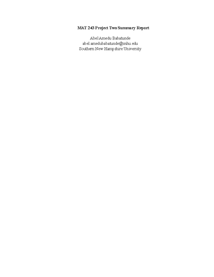 MAT 243 Project Two Summary Report Template (1) (1) - MAT 243 Project ...