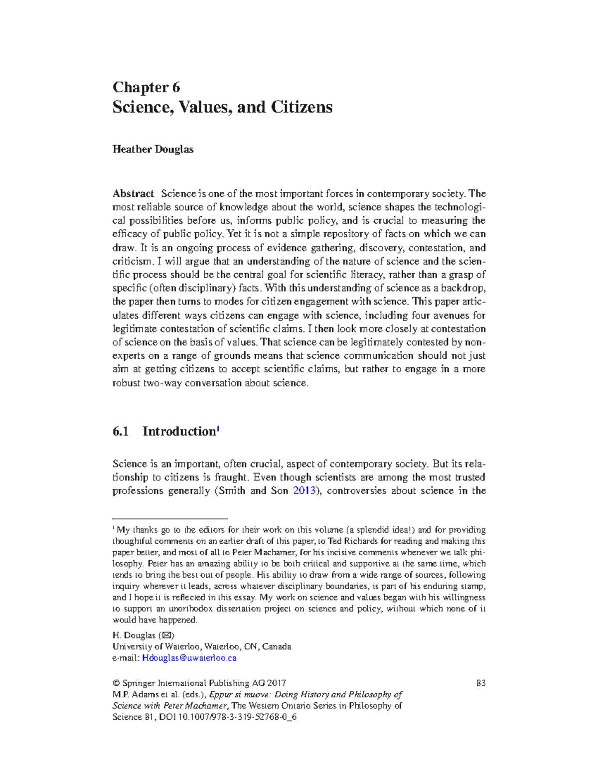 Required W9. Douglas H (2017 ) Science, values, and citizens ...