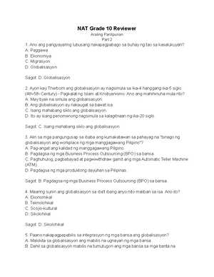 AP 10 Reviewer - 2nd Quarter Ap10 - AP 10 REVIEWER Panuto: Basahin at ...