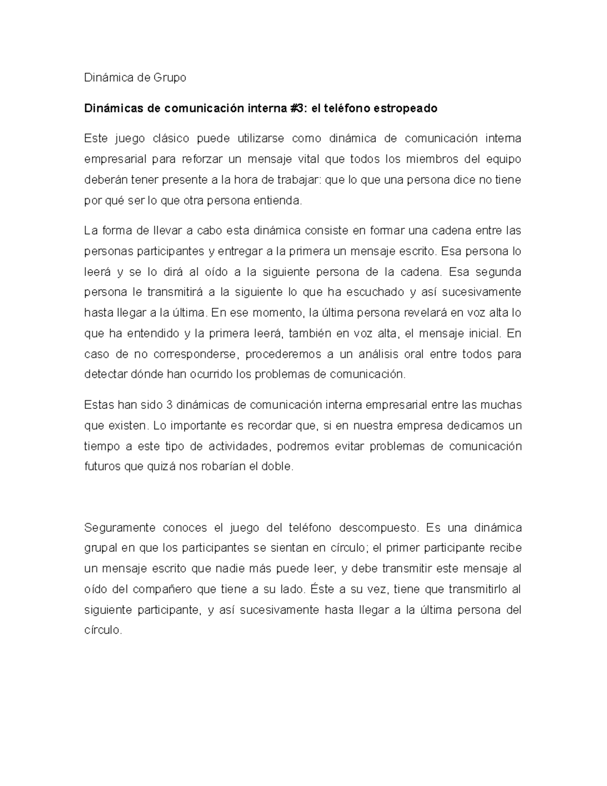 Dinámica de Grupo - Dinámica de Grupo Dinámicas de comunicación interna ...