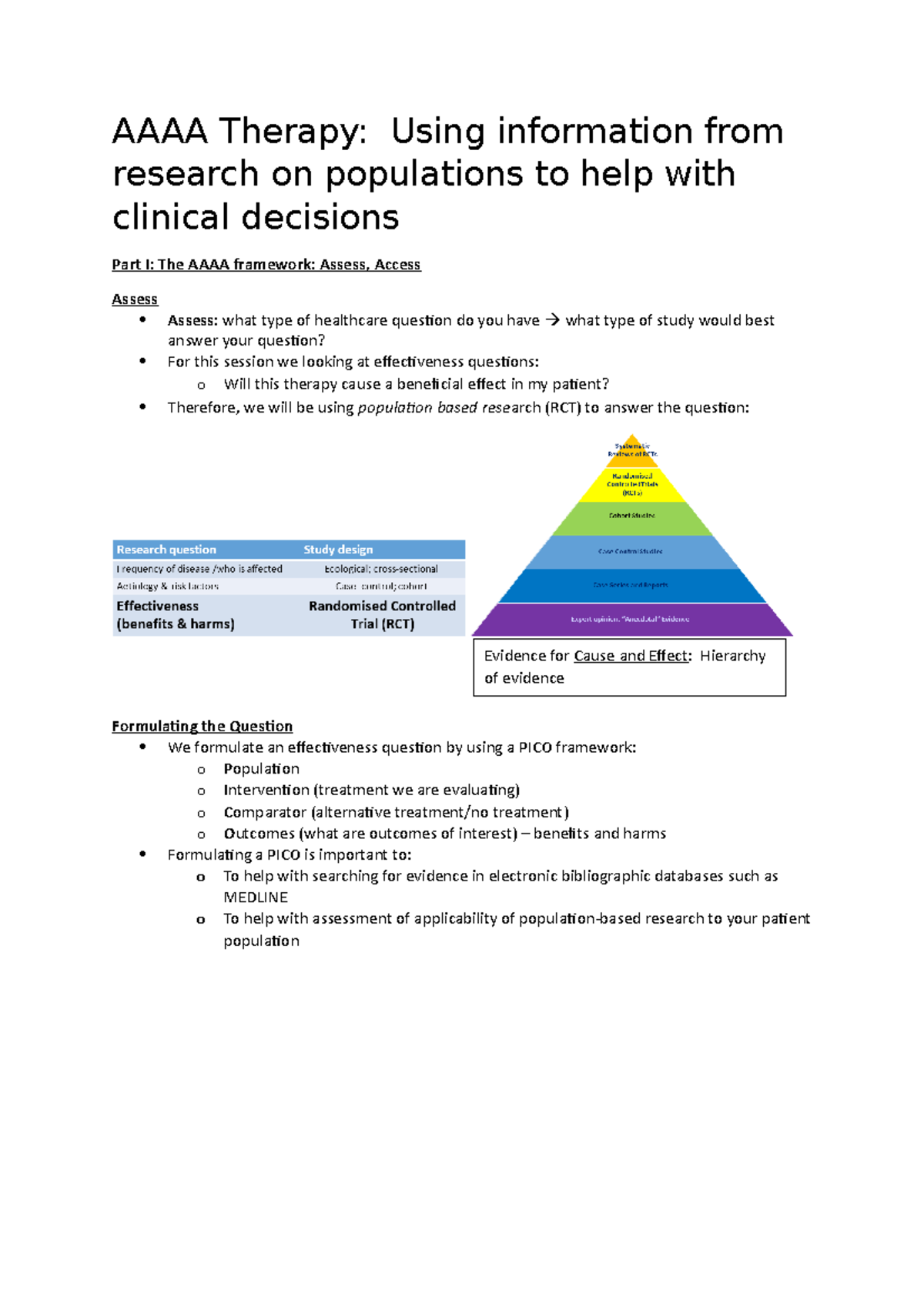 2. AAAA Therapy - Lecture notes 22 - AAAA Therapy: Using information ...