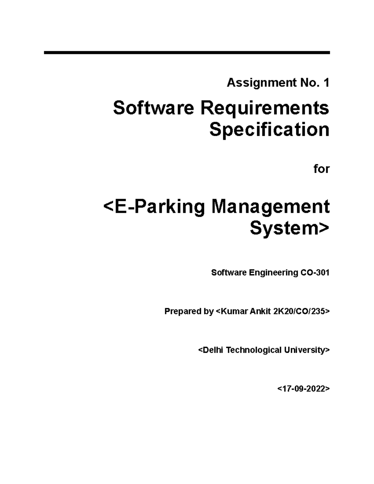 2K20-CO-235 Assignment 1 - Assignment No. 1 Software Requirements ...