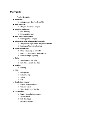 3/21 notes camera - The language of the camera Frame → shot → ...