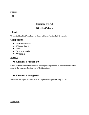 Solving Sheet - Introduction to electrical engineering - Studocu