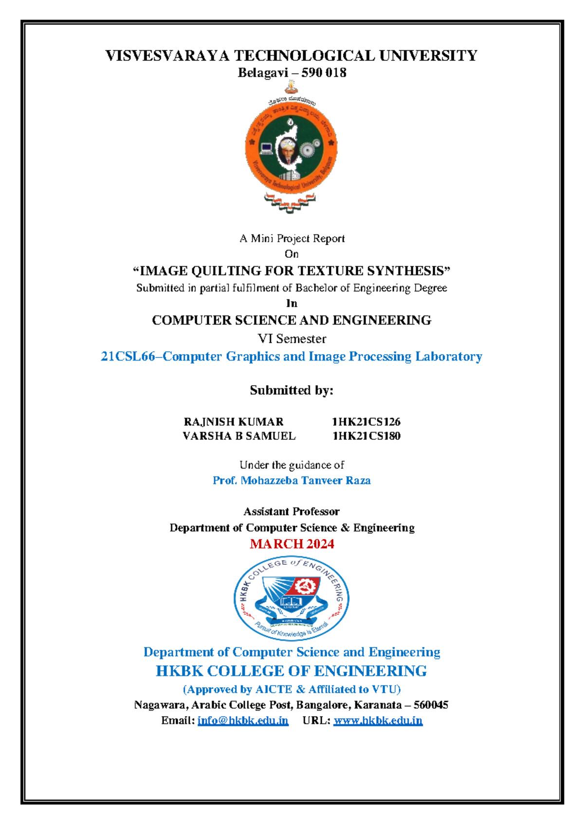 RV final rep - Yup - VISVESVARAYA TECHNOLOGICAL UNIVERSITY Belagavi ...