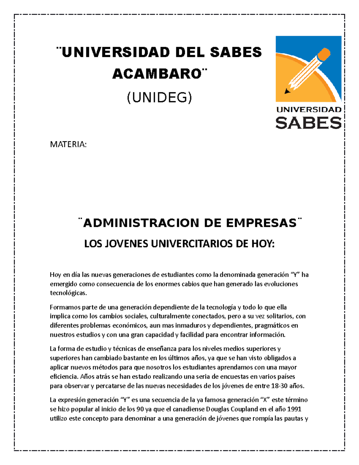 12345 - ljllllllllllllll - ̈UNIVERSIDAD DEL SABES ACAMBARO ̈ (UNIDEG ...