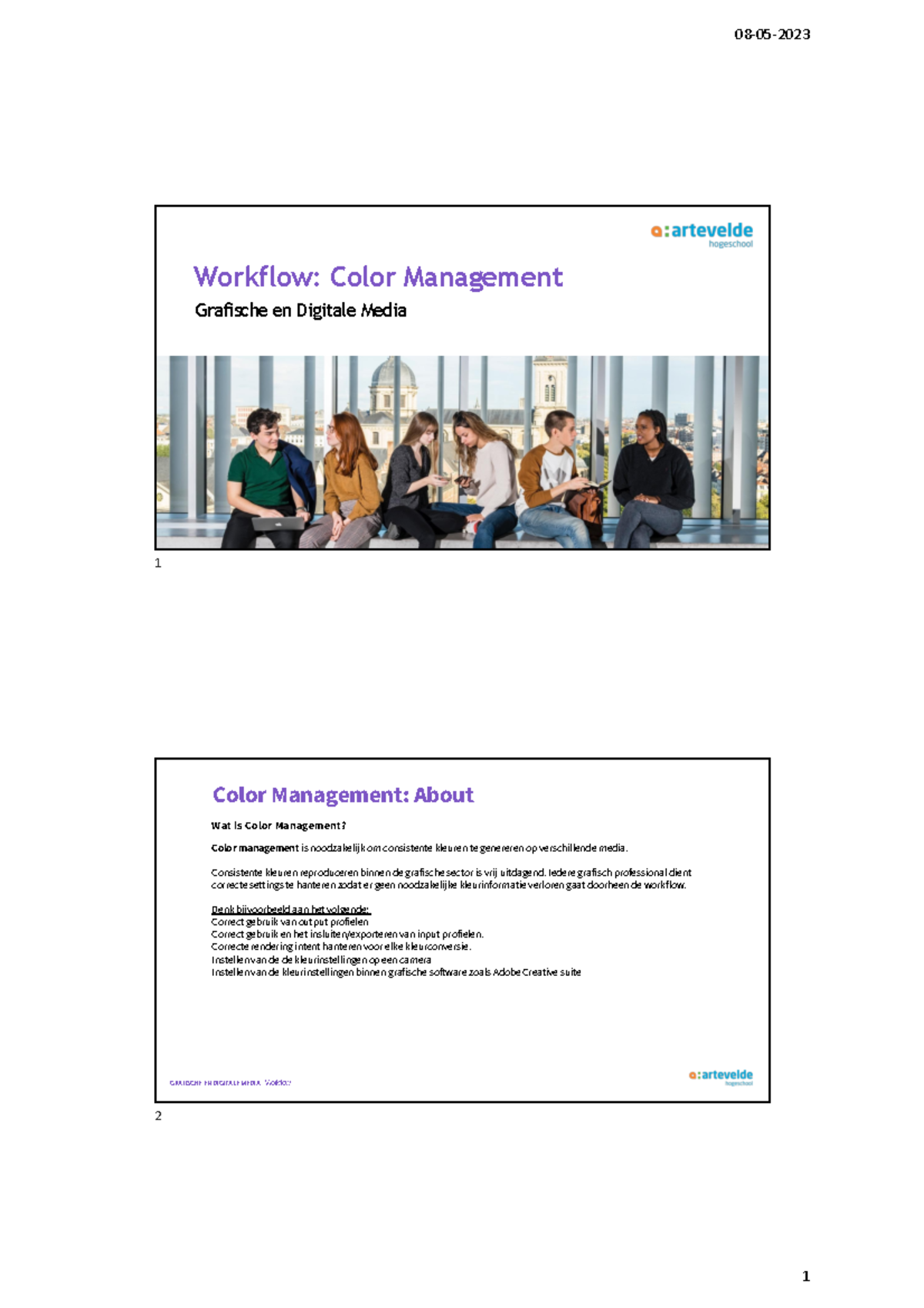 07 Color Management - Slides - Workflow: Color Management Grafische en ...