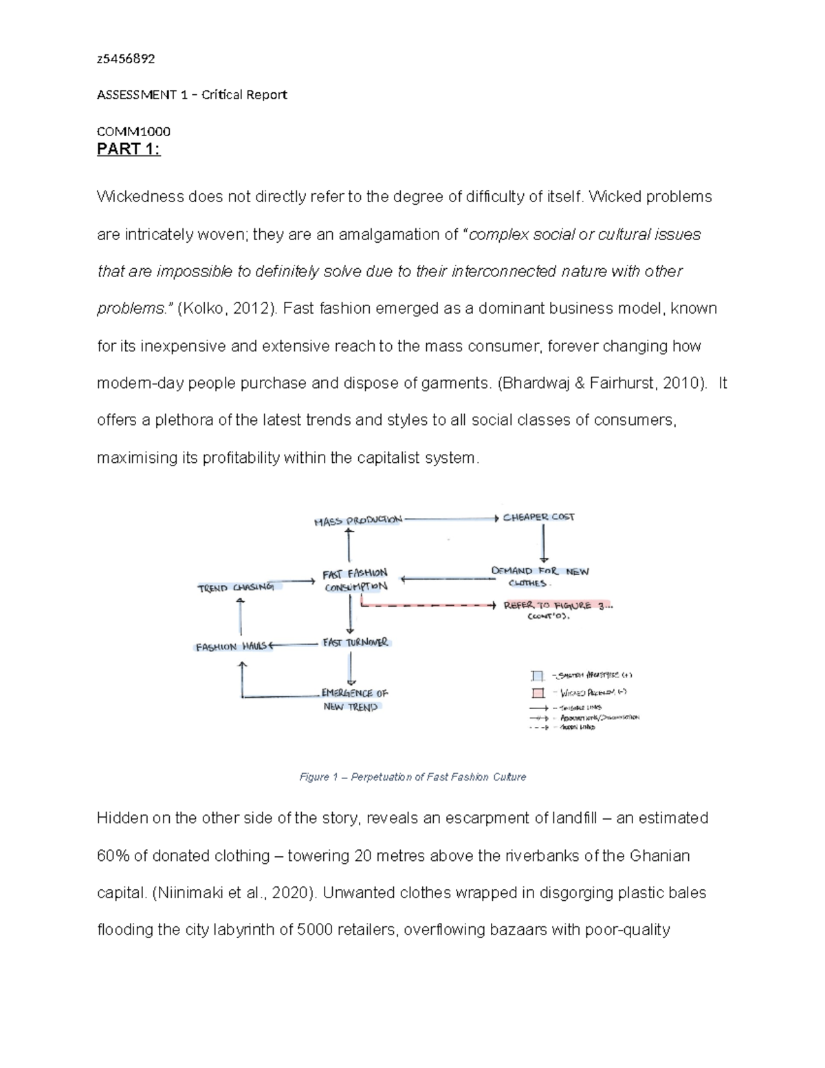 Assessment 1 Critical Analysis - ASSESSMENT 1 – Critical Report COMM PART 1: Wickedness does not ...