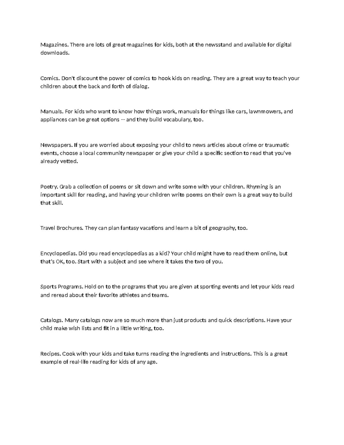 Teaching diff STyles of reading materials - Magazines. There are lots ...