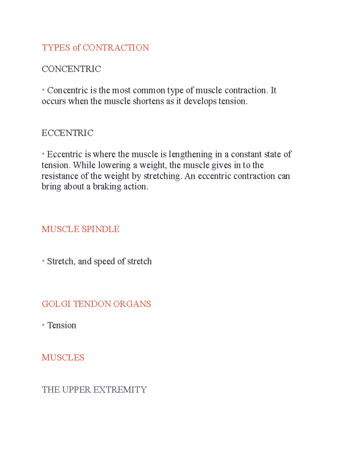 Types of Contraction - TYPES of CONTRACTION CONCENTRIC Concentric is ...