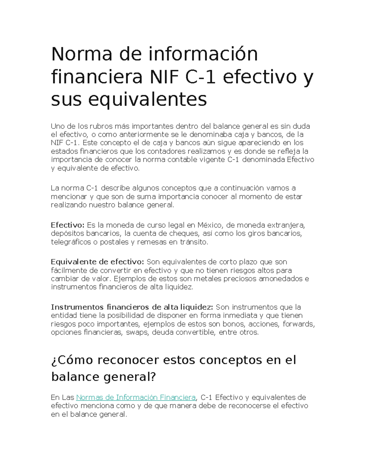 Norma de información financiera NIF C2 - Norma de información ...