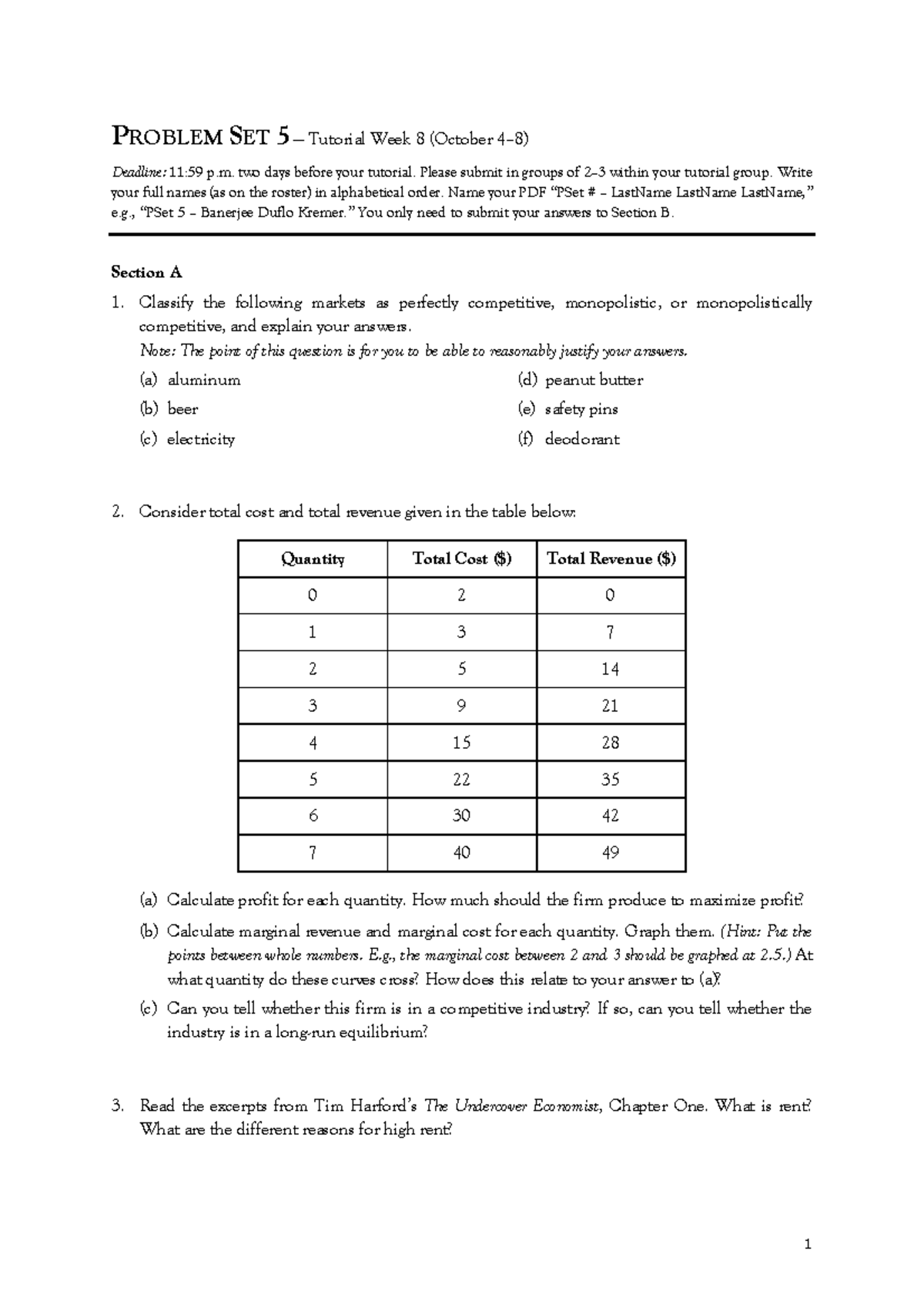 Problem Set 5 - Lecturer: Dr Ong Ee Cheng Tutor: Saw Han Mei - PROBLEM ...