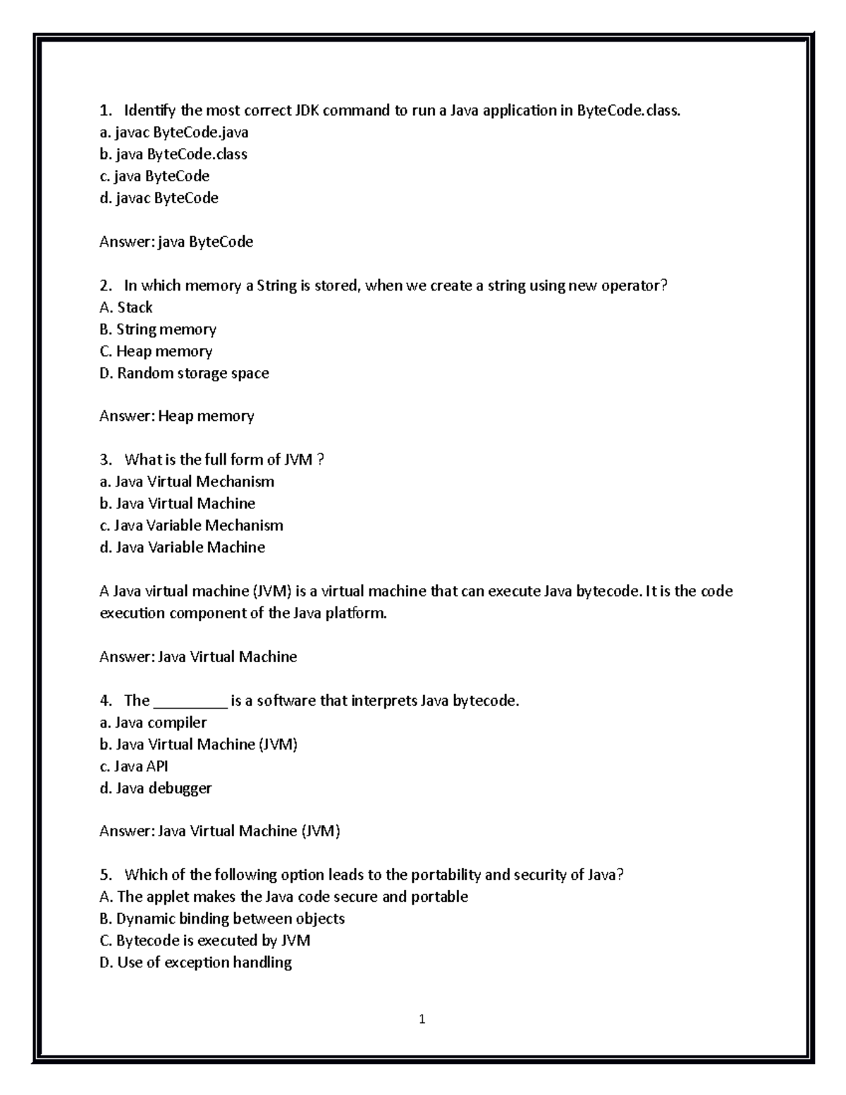 C.A.1 - Java 731 - CA - Identify the most correct JDK command to run a Java application in ...