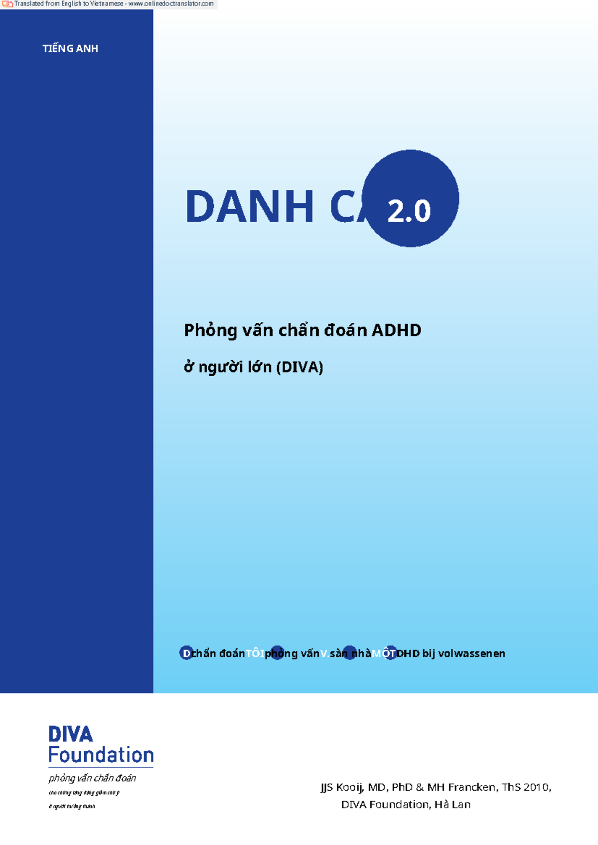 (DIVA) Diagnostic Interview for ADHD - TIẾNG ANH DANH CA2. Phỏng vấn ...