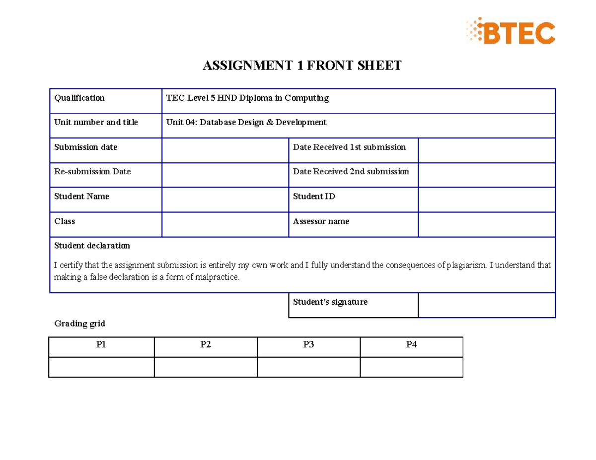Unit 2 - Assignment Frontsheet (ASM1619) - Edit - ASSIGNMENT 1 FRONT ... Unit 2 - Assignment Frontsheet (ASM1619) - Edit - ASSIGNMENT 1 FRONT ...