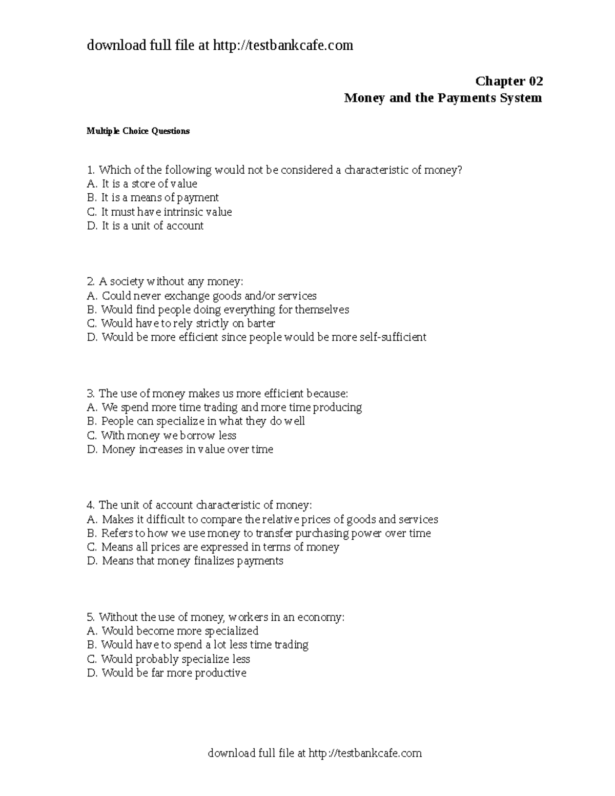 Test Bank for Money Banking and Financial Markets 3rd Edition Cecchetti ...