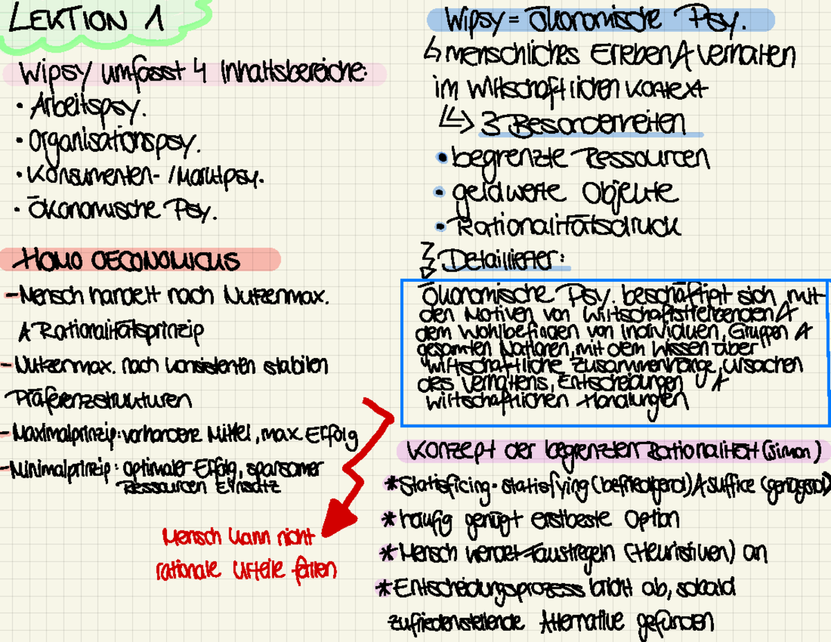 Zusammenfassung Dlbmps 01 Wipsy - Wipsy-Ökonomische Psy. menschliches ...