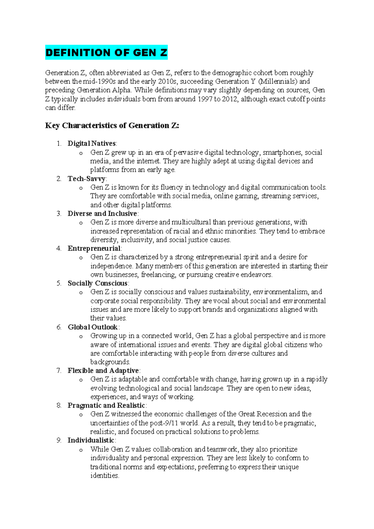 Definition of gen z - this document gives you assuarance of academic ...