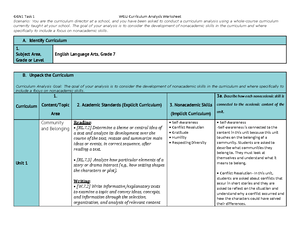 D630 Task 1 - Designing Curriculum and Instruction 1 - Scenario: You ...