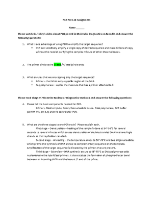 Sequencing and Blast Lab - Name: Molecular Diagnosis Lab #2: Sequencing ...