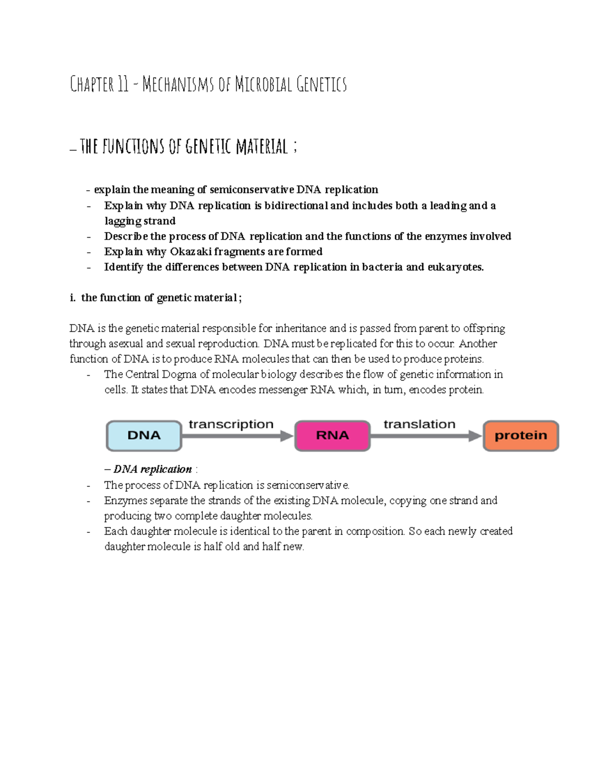 Chapter 11 - functions of genetic materials, mutations, etc. - Chapter ...