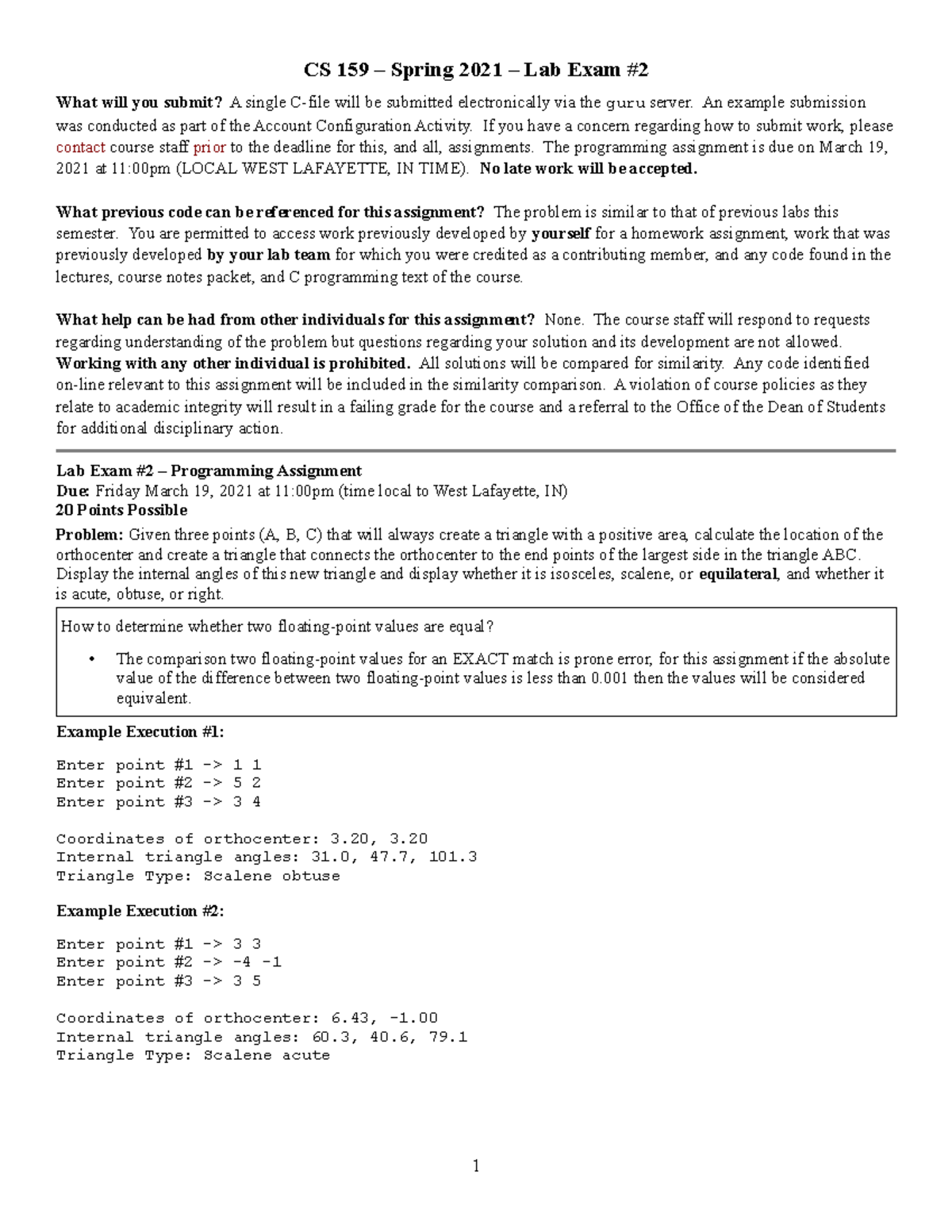 Exam02 - This is one of the monthly Lab Exams. - CS 159 Spring 2021 Lab ...