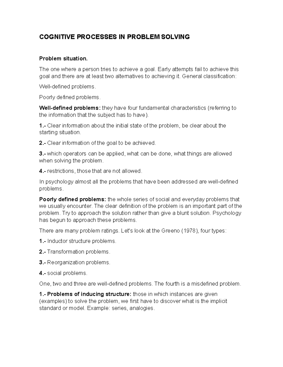 Cognitive Processes IN Problem Solving - COGNITIVE PROCESSES IN PROBLEM ...