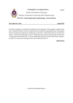 ITE 2732 - Multimedia Development – Mini Project - UNIVERSITY OF ...