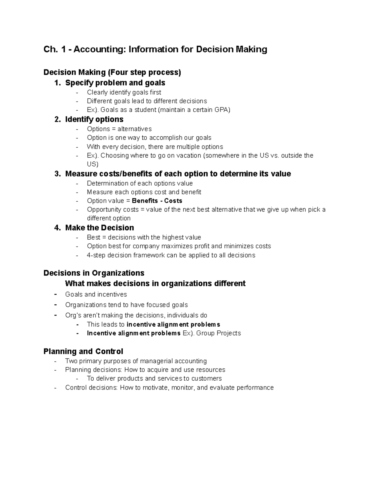Ch. 1 Lecture ACC info and DM - Ch. 1 - Accounting: Information for ...