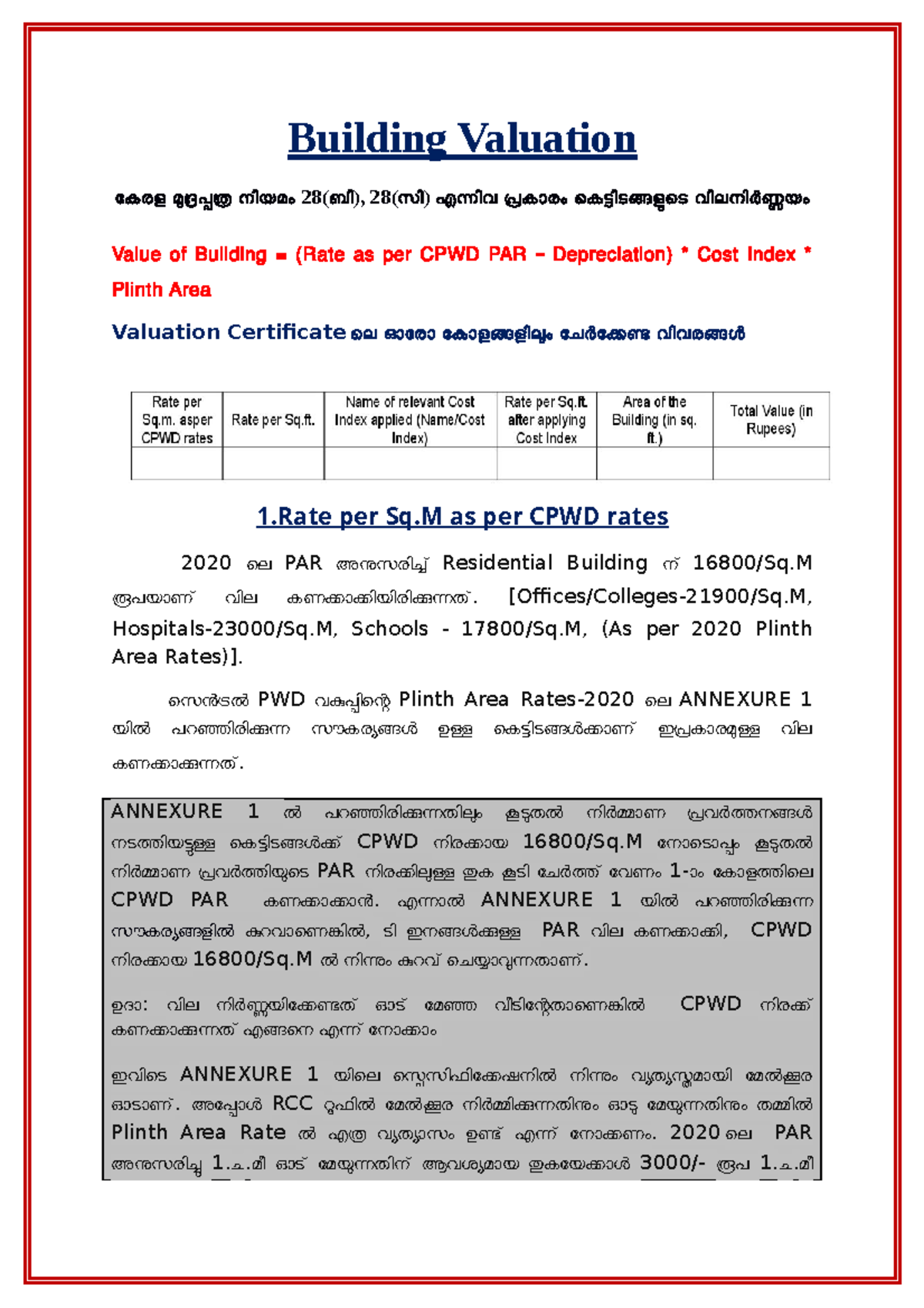 Building Valuation - This notes contain points related to Professional ...
