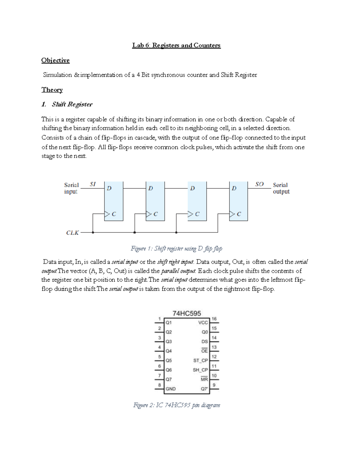 LAB 6 - Lab 6 : Registers and Counters Objective Simulation & implementation of a 4 Bit - Studocu