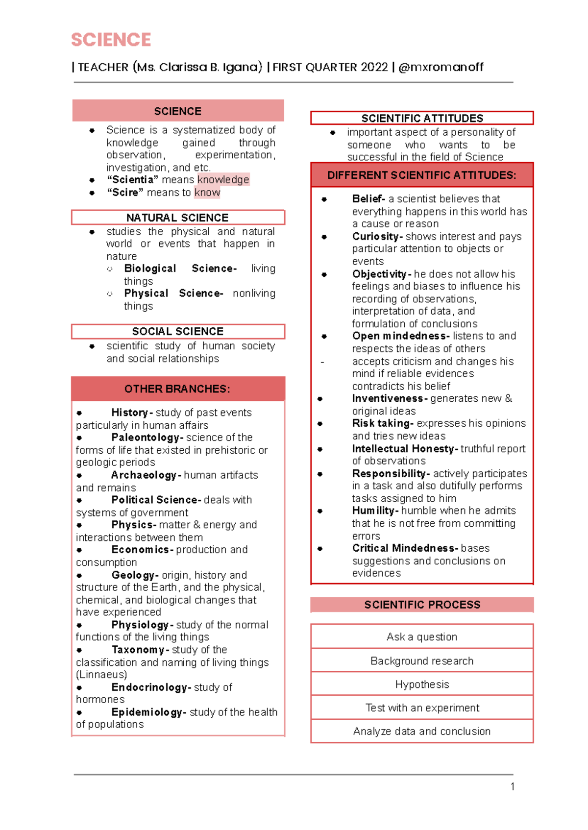605534881 1st Quarter Science g10 Reviewer 2022 2023 - | TEACHER (Ms ...