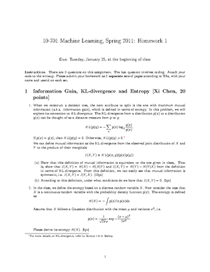 Lecture 2 - Matt Gormley - “Nonparametric” methods for Classification Eric Xing Lecture 2 ...