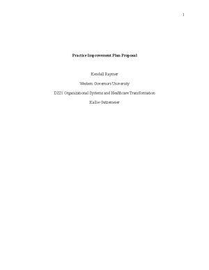 D221 Practice Improvement Plan Proposal Hospital Fall Prevention ...