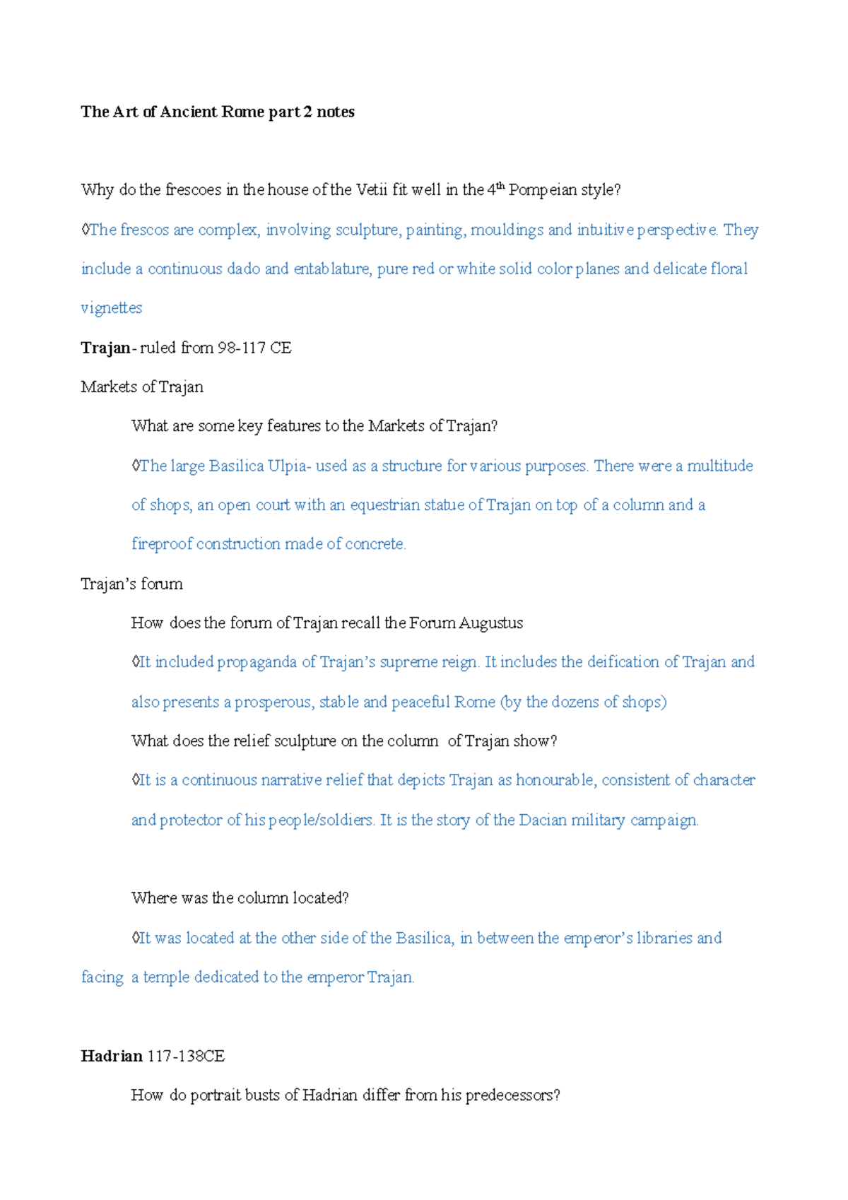 CM Ancient Rome part2 - The Art of Ancient Rome part 2 notes Why do the ...