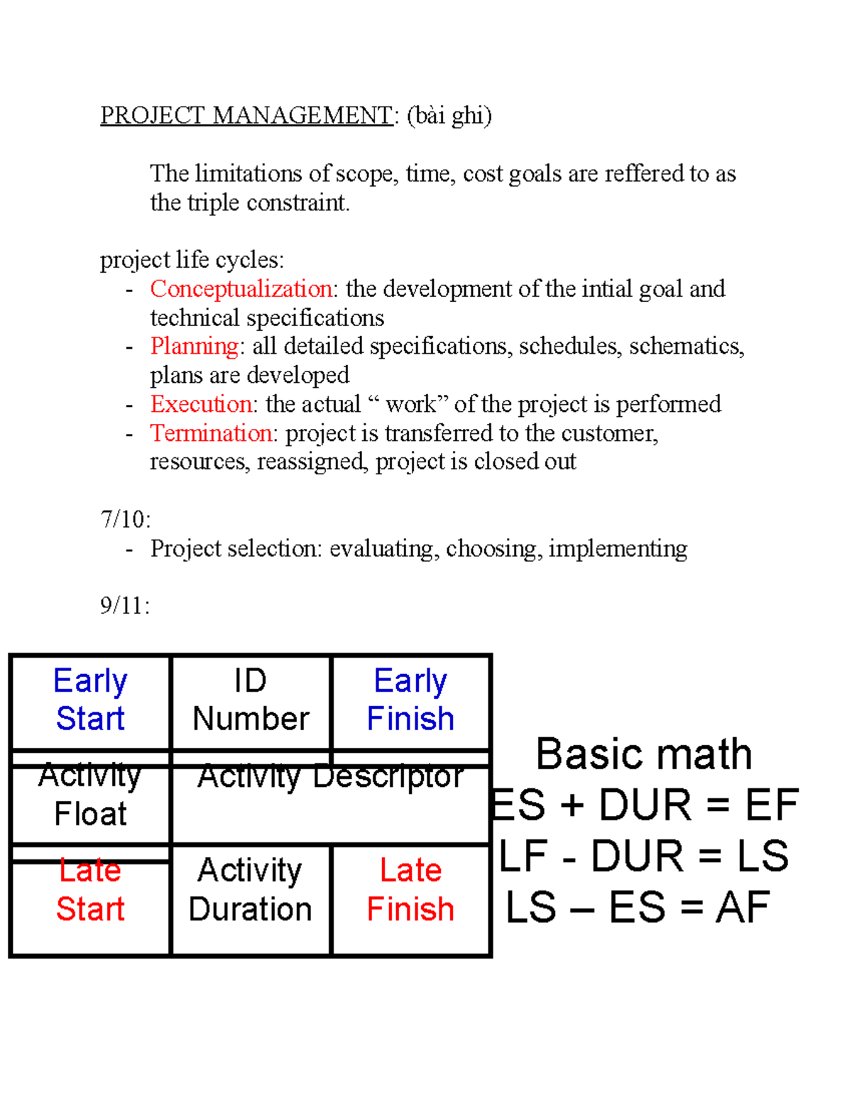 Project Management - lllll - PROJECT MANAGEMENT: (bài ghi) The ...
